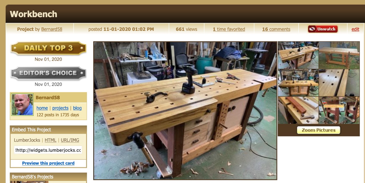 Projects that made it to "Lumberjocks daily Top 3" :: delaeywood